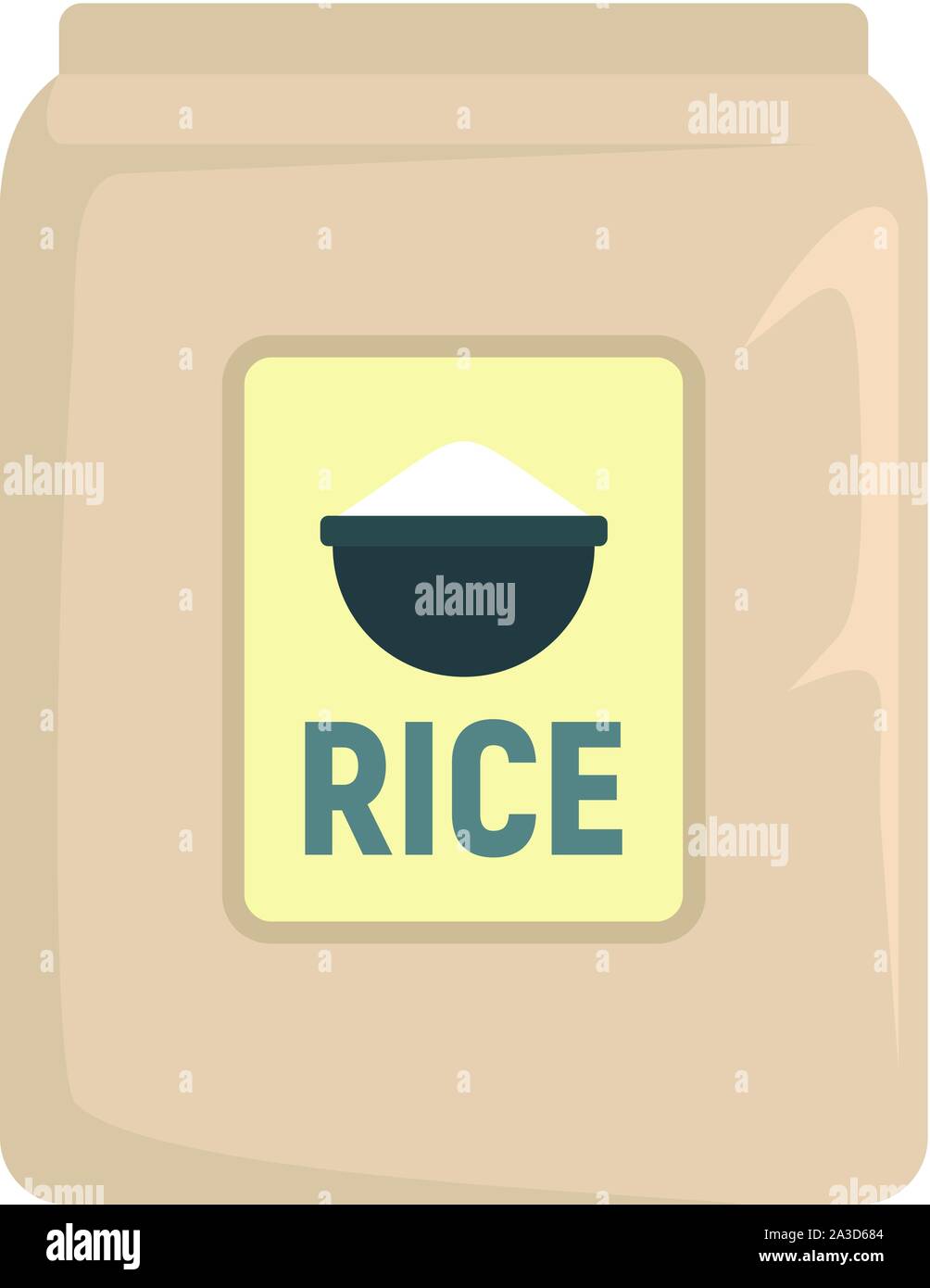 Market rice pack icon. Flat illustration of market rice pack vector ...