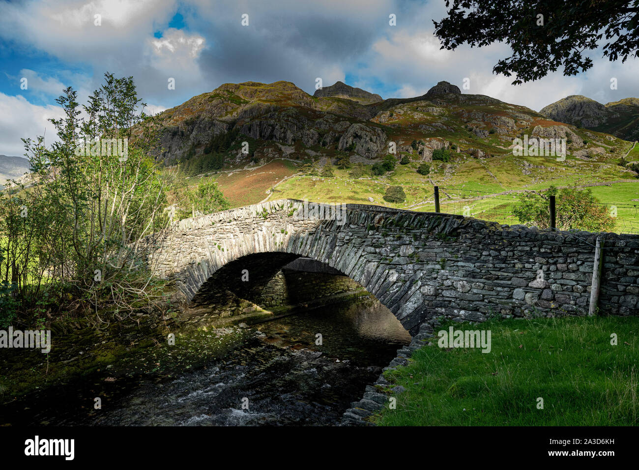 Old Bridge at Great Langdale Stock Photo - Alamy