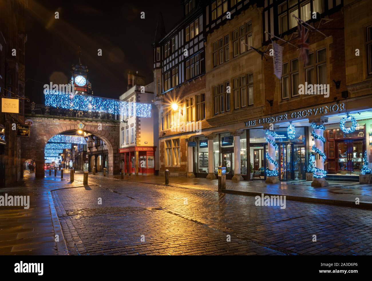 Eastgate Chester Night High Resolution Stock Photography and Images - Alamy