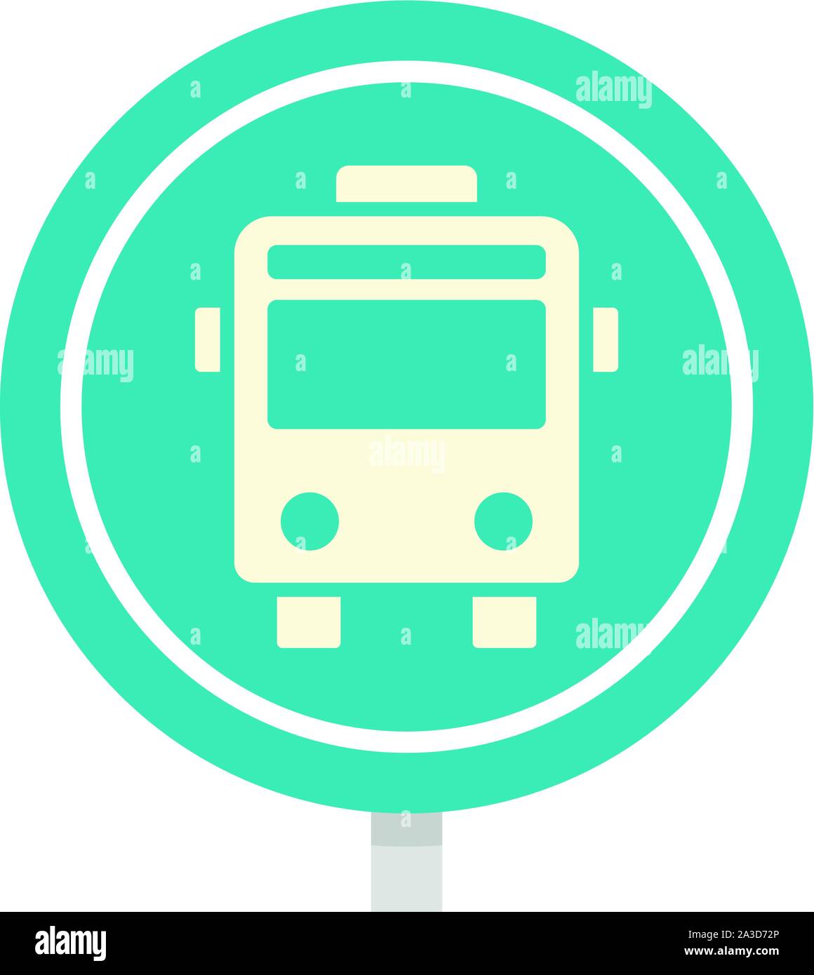 Circle bus stop sign icon. Flat illustration of circle bus stop sign ...