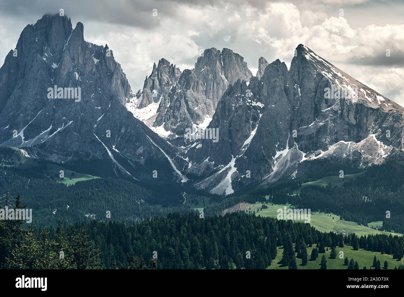 The landscape around Alpe di Siusi/Seiser Alm, the largest high ...