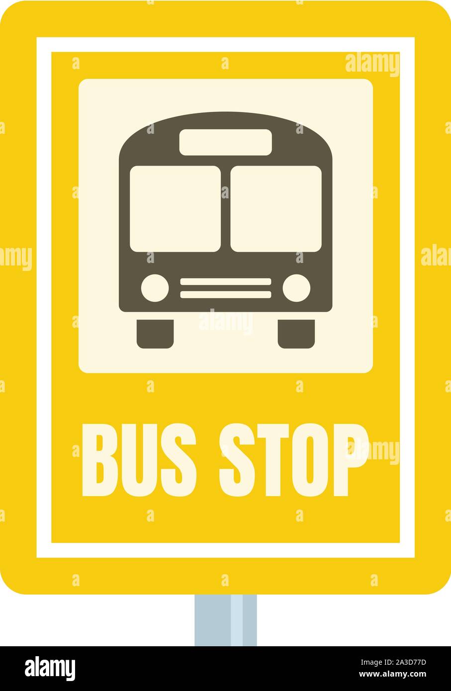 School bus stop sign icon. Flat illustration of school bus stop sign ...