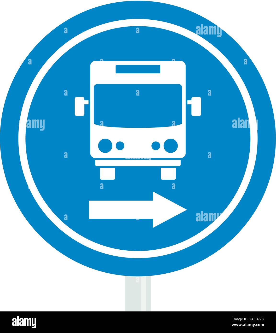 Circle bus station sign icon. Flat illustration of circle bus station ...