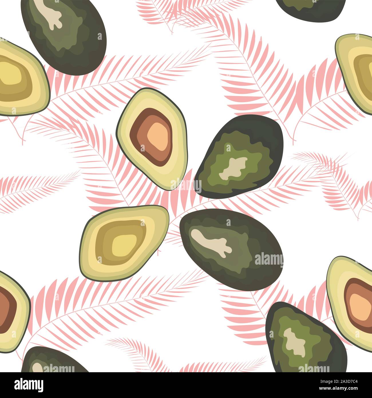 healthy food. Avocado print. Seamless pattern. Cute nature illustration ...