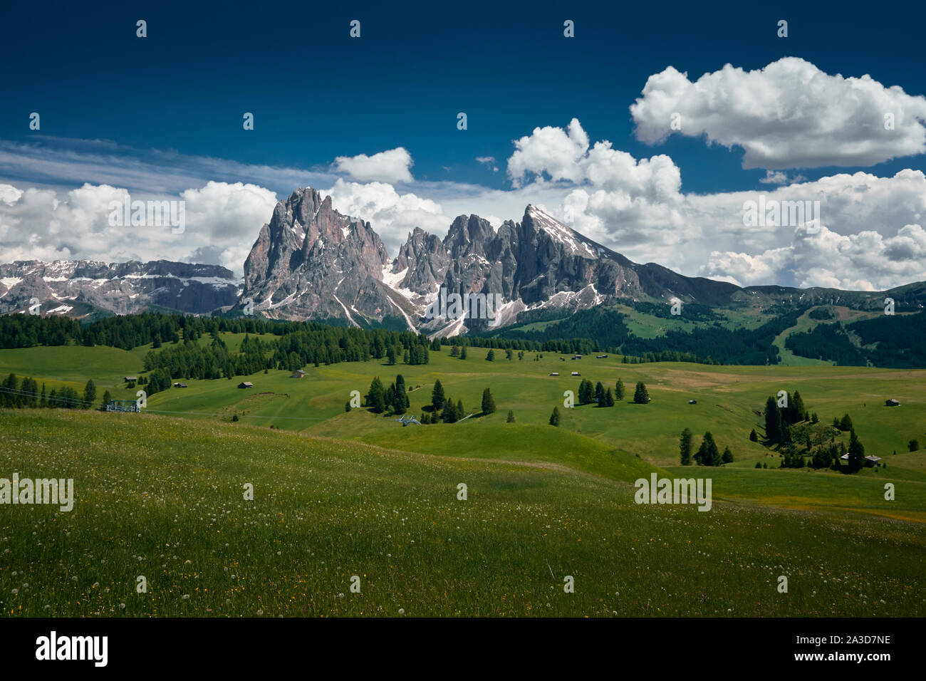 The landscape around Alpe di Siusi/Seiser Alm, the largest high ...