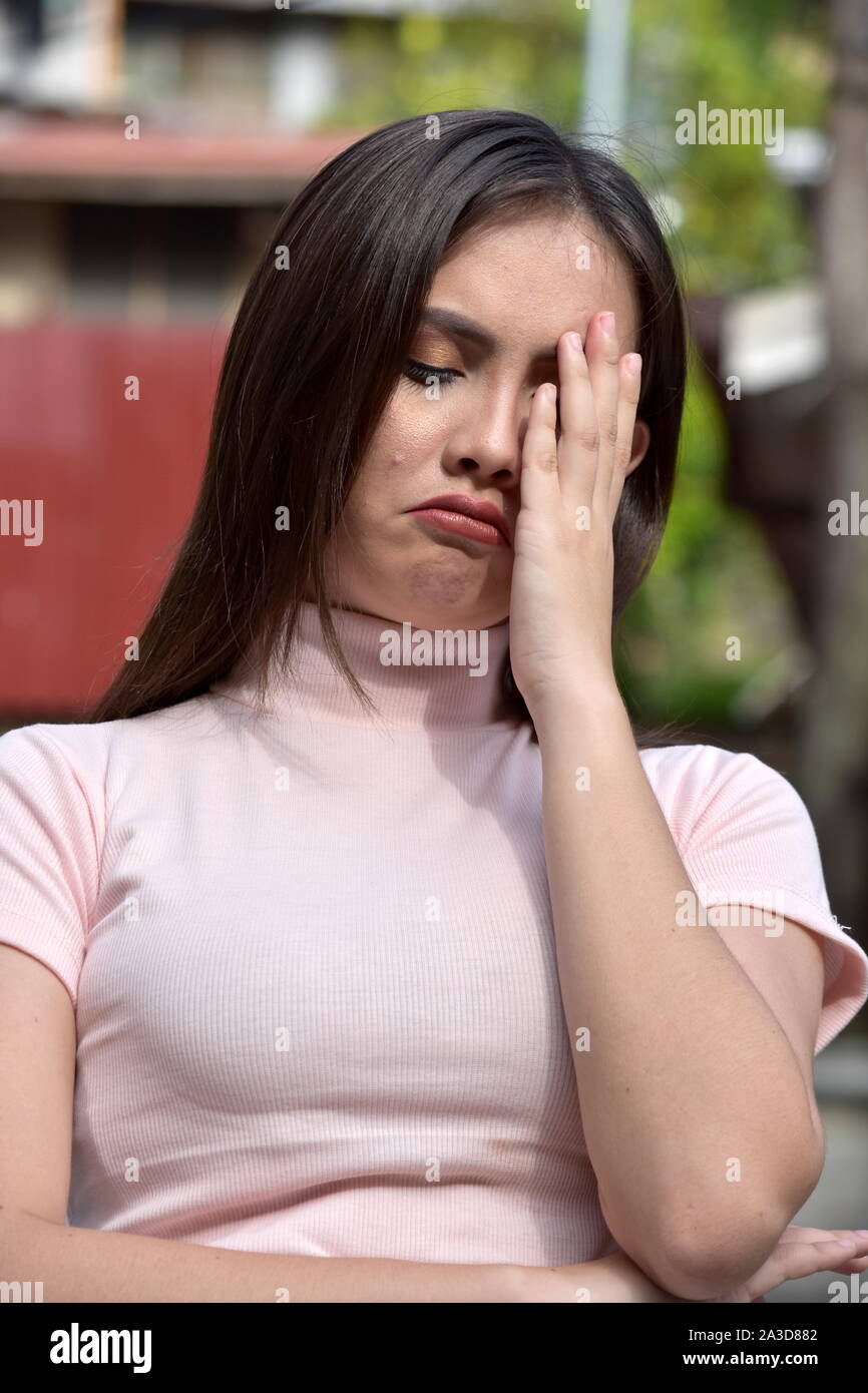 A Crying Asian Female Woman Stock Photo - Alamy