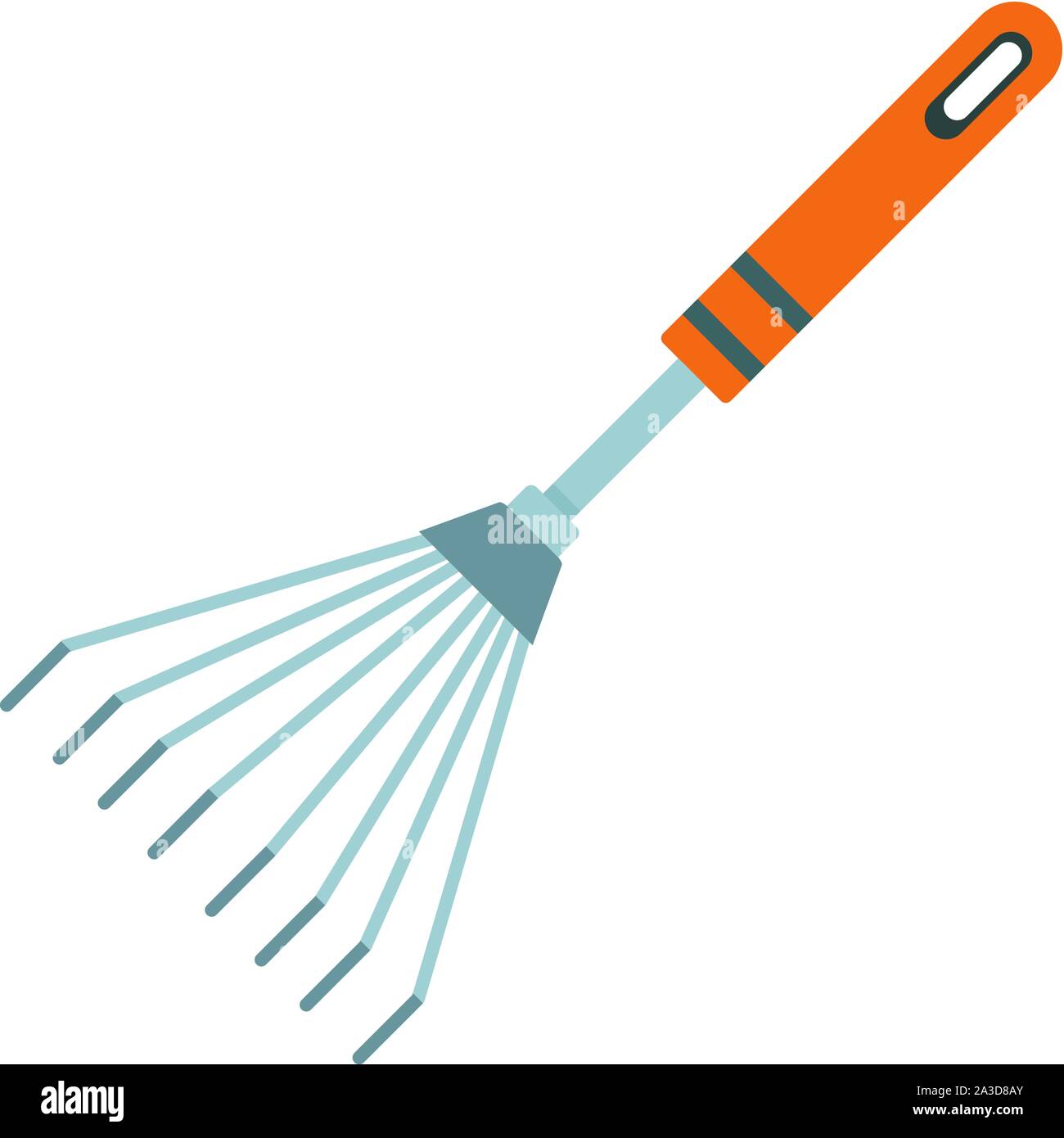 Metal rake icon. Flat illustration of metal rake vector icon for web ...