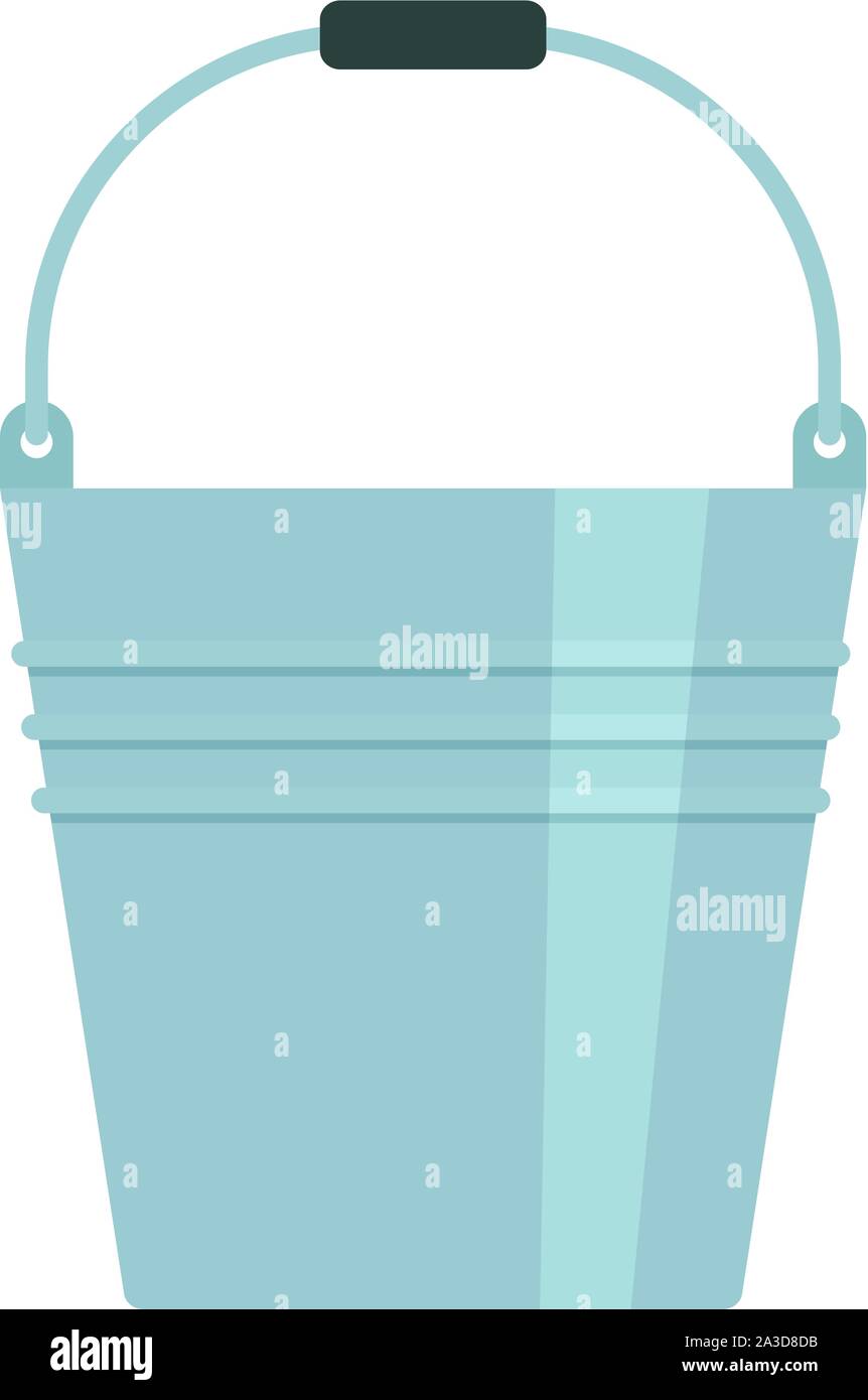 Metal bucket icon. Flat illustration of metal bucket vector icon for ...