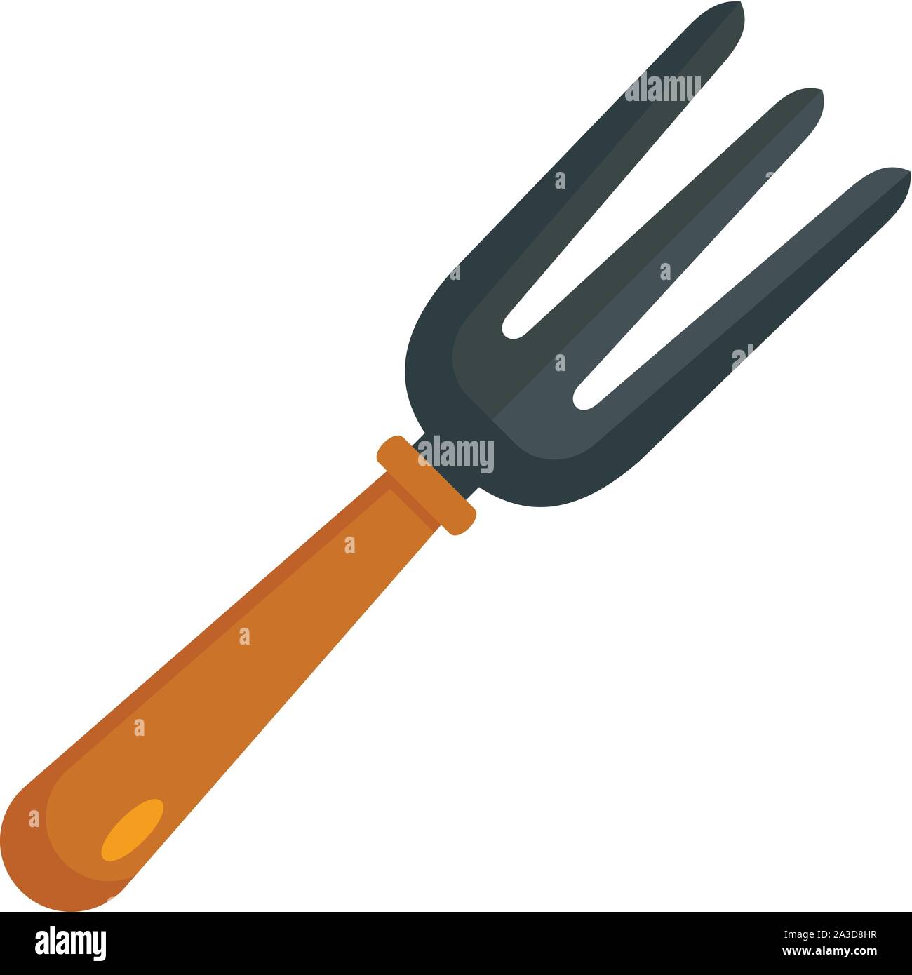Hand garden rake icon. Flat illustration of hand garden rake vector ...