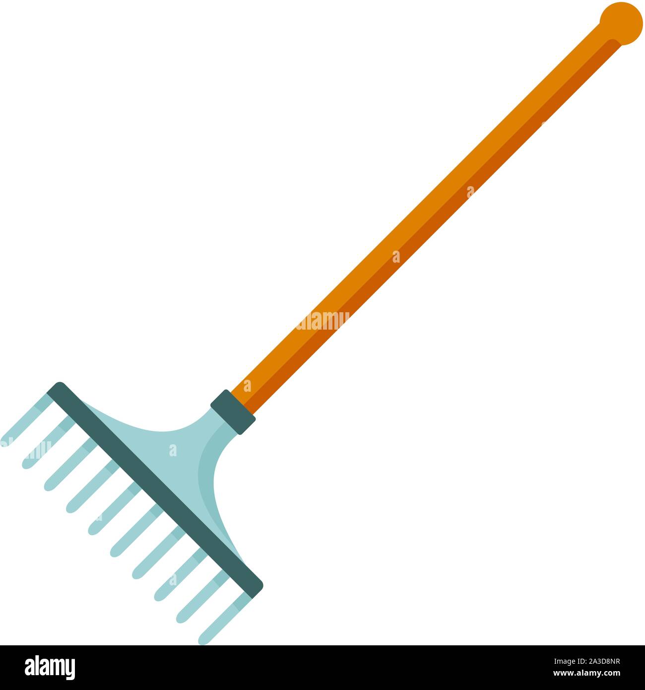 Garden rake icon. Flat illustration of garden rake vector icon for web ...