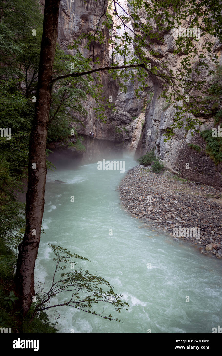 Inside the Aare Gorge, a section of the river Aare that carves through ...