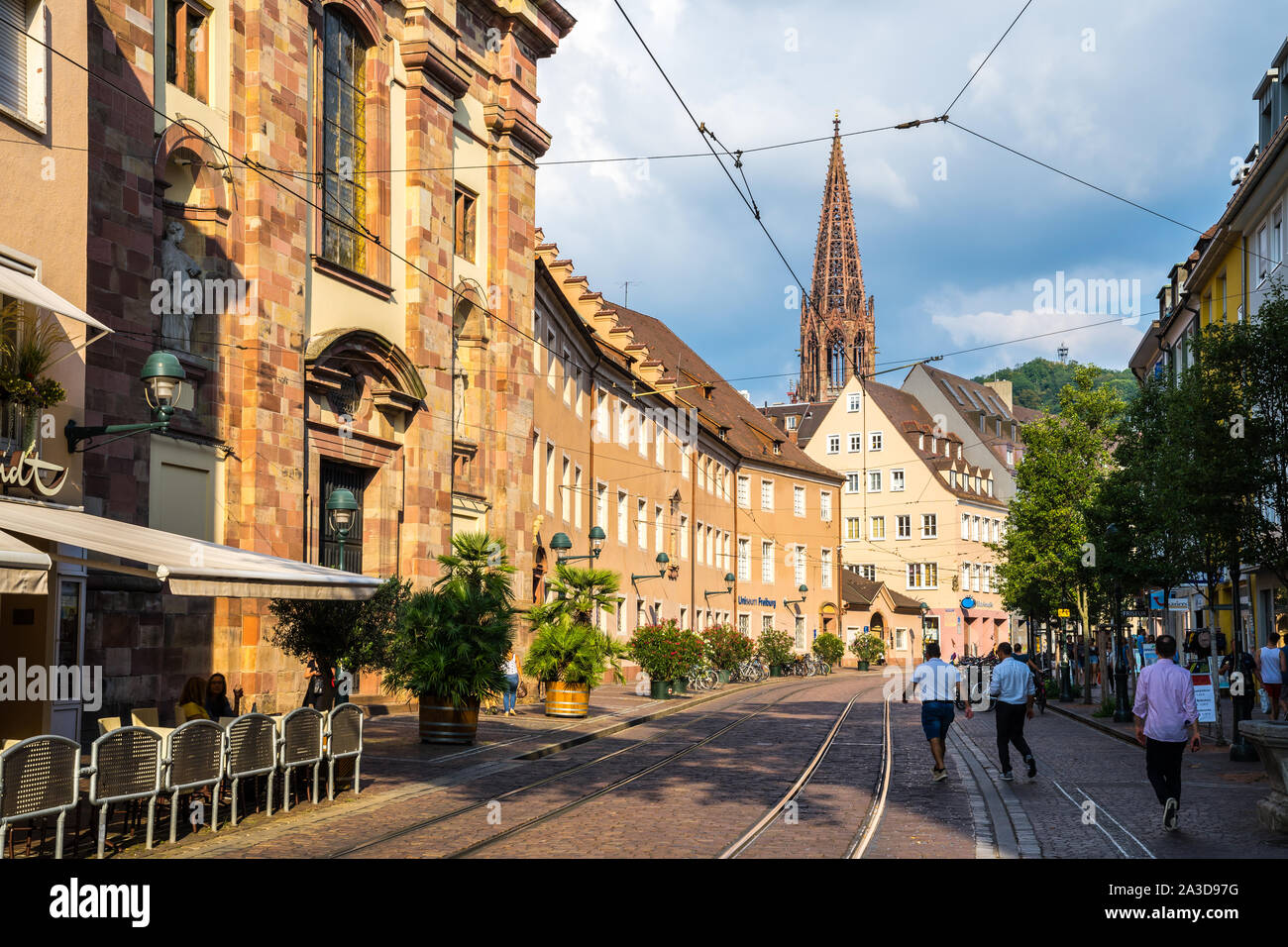 Freiburg im breisgau, Germany, August 30, 2019, People walking ...
