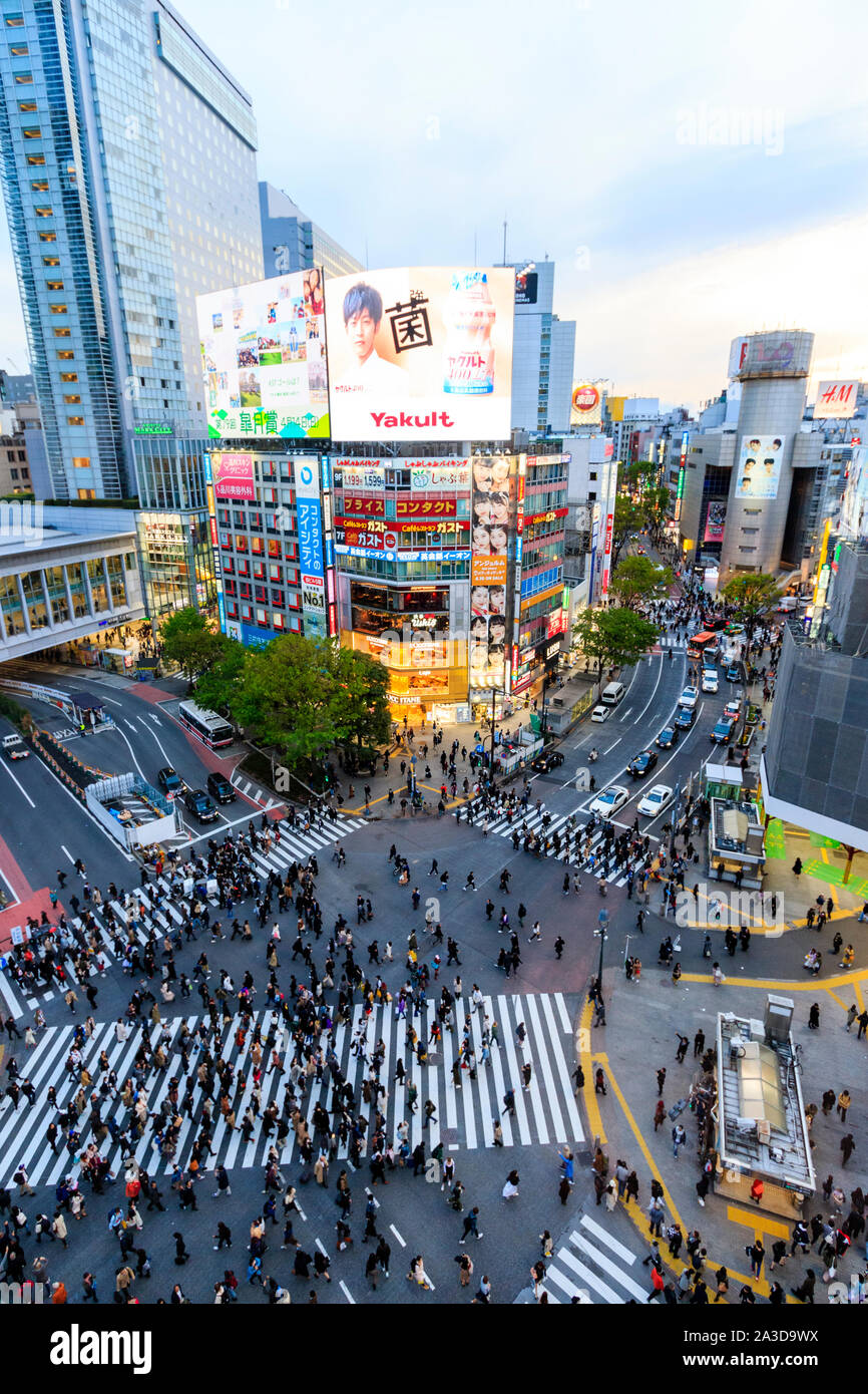 Aerial view crossing famous shibuya hi-res stock photography and images - Alamy