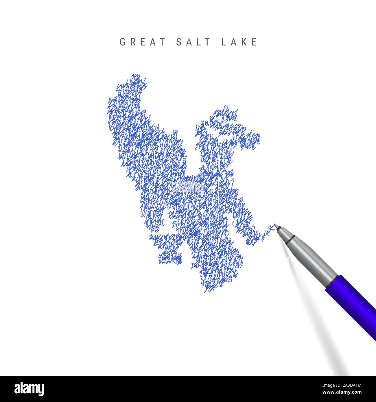 Great Salt Lake sketch scribble map isolated on white background. Hand ...