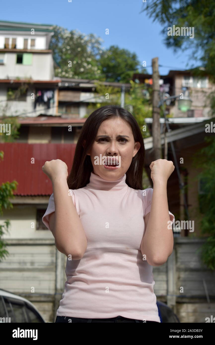 A Mad Female Woman Stock Photo - Alamy