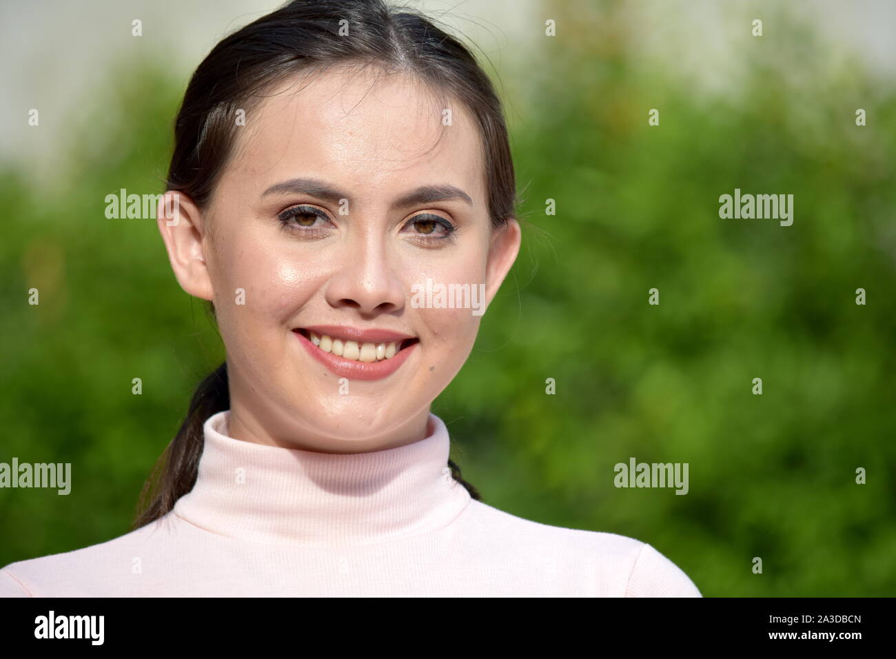 An A Beautiful Female Smiling Stock Photo - Alamy