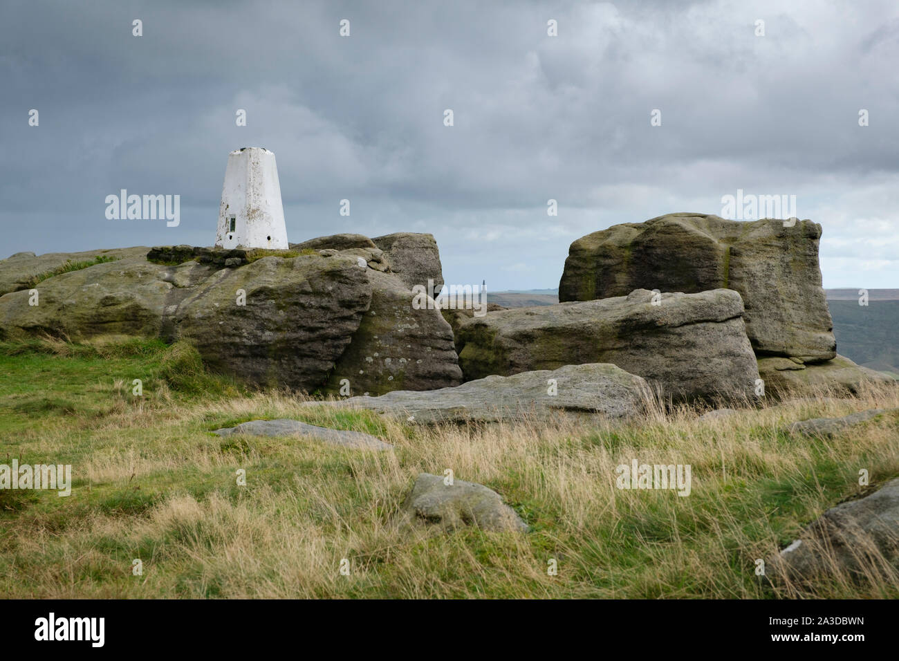 The Bridestones, Gritstone rock formations near Todmorden, West ...