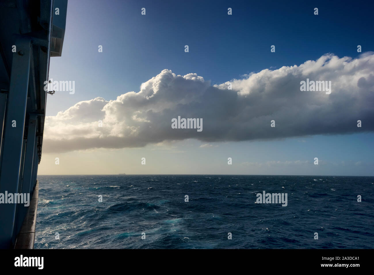 Background image of Atlantic ocean with cloud formations in the sky ...