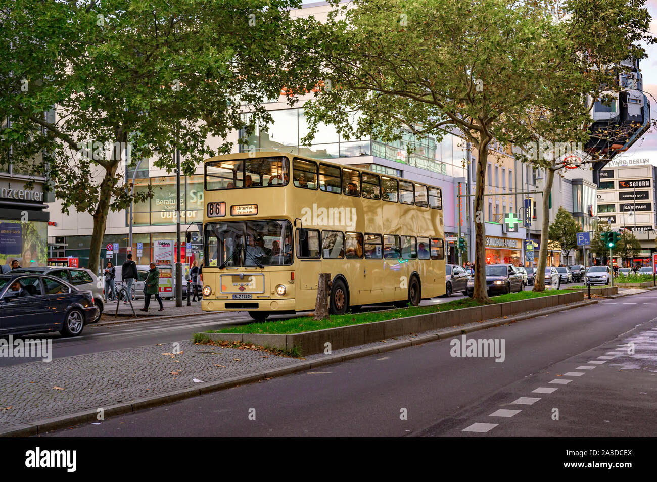 Berlin, Germany - October 5, 2019: Historic bus, which is used in ...