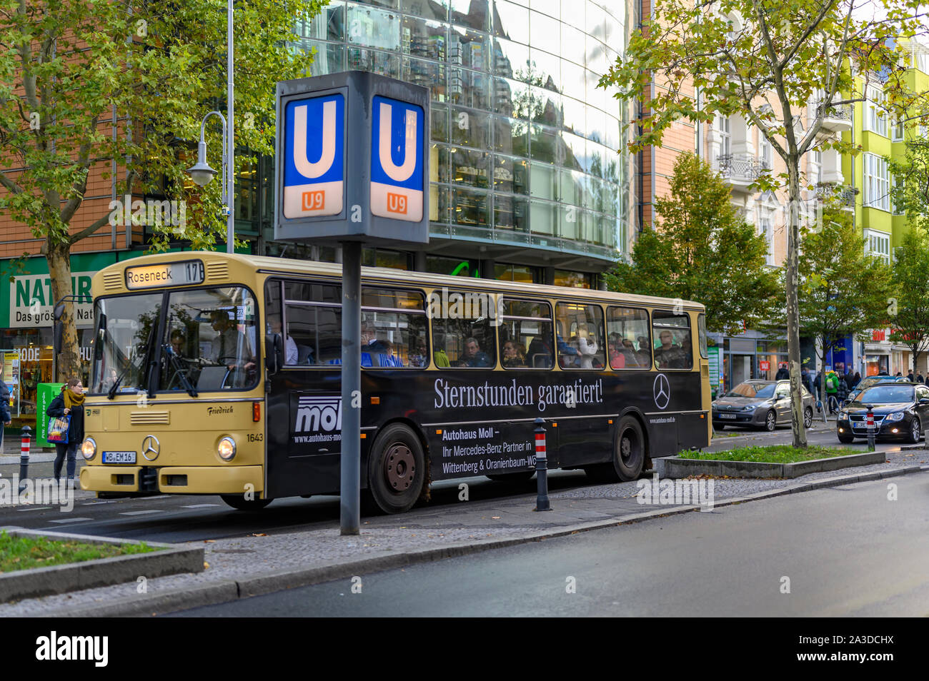 Berlin, Germany - October 5, 2019: Historic bus, which is used in ...
