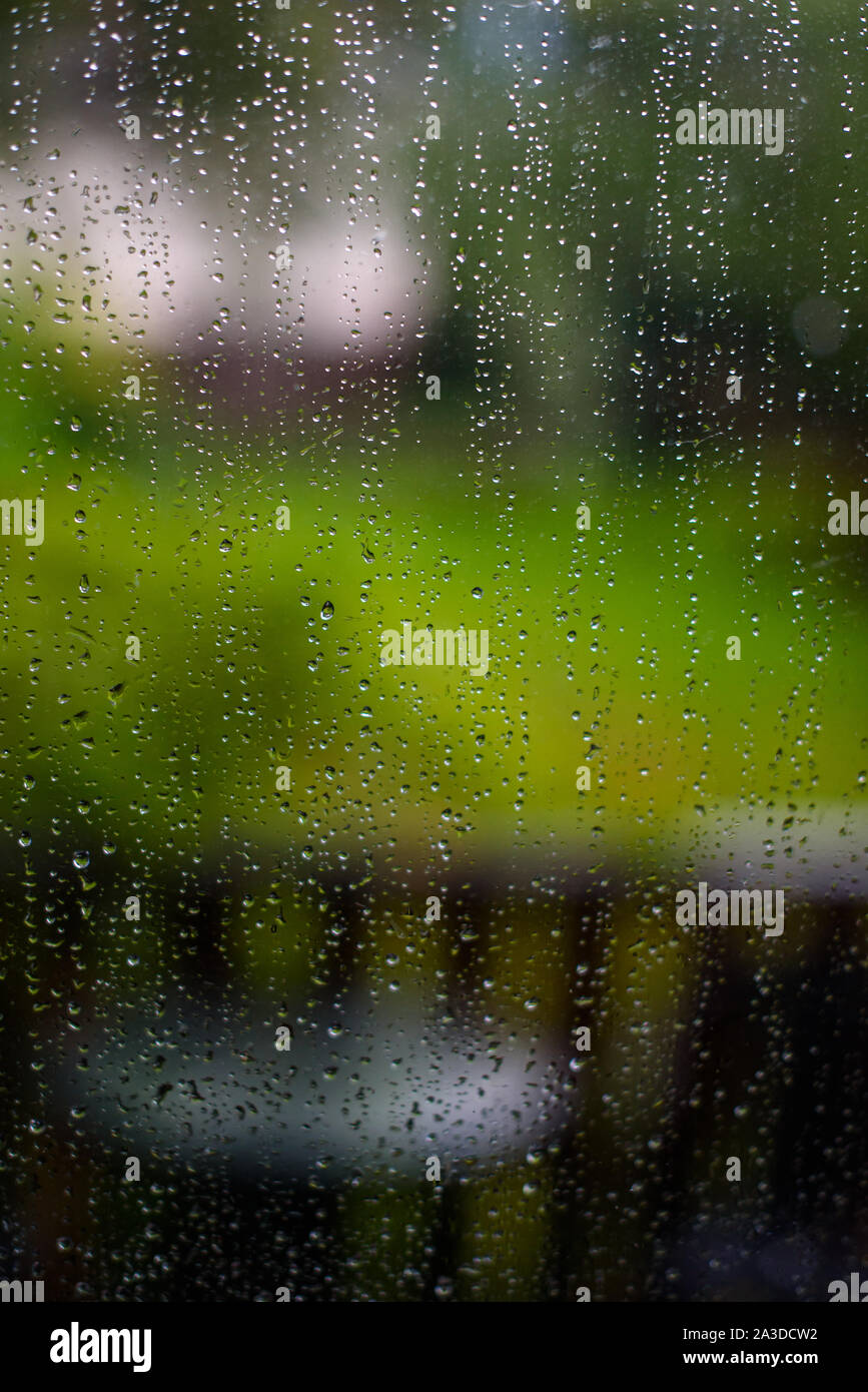 Rain drops on window. Autumn, fall illustration. Rainy weather Stock ...
