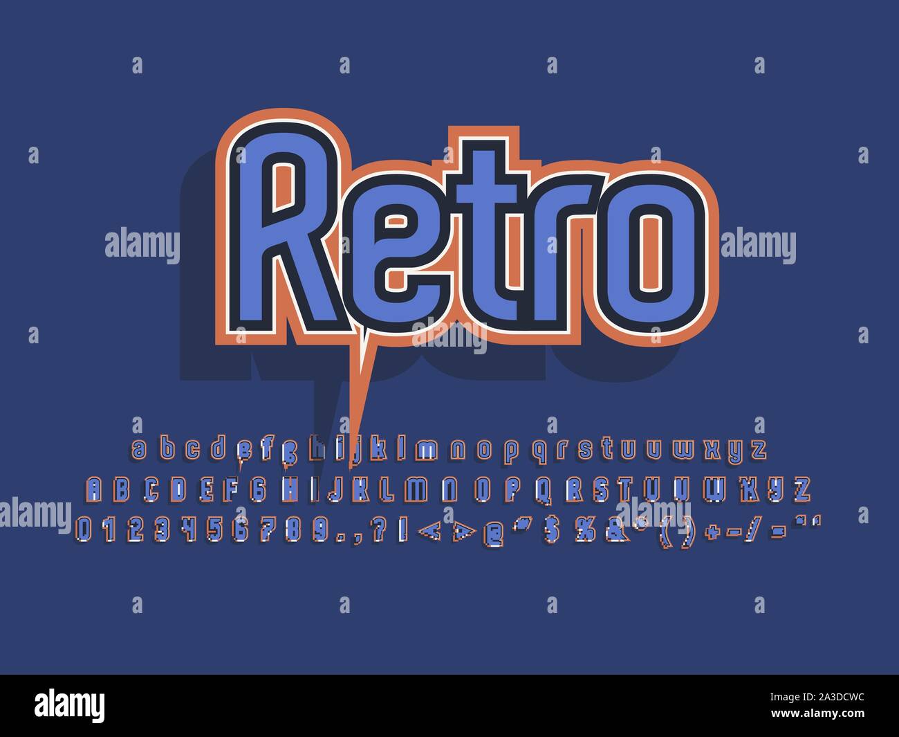 Retro color font and alphabet. Stock vector Stock Vector Image & Art ...