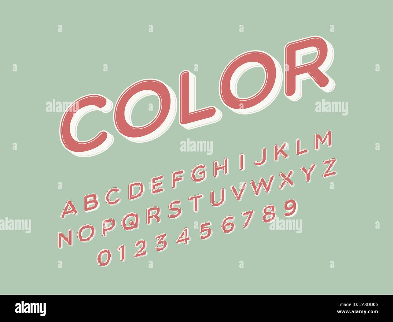 Retro color font and alphabet. Stock vector Stock Vector Image & Art ...