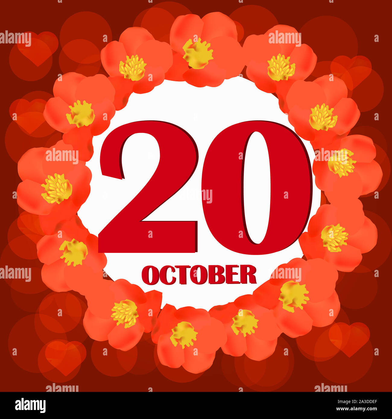 October 20 icon. For planning important day. Banner for holidays and ...