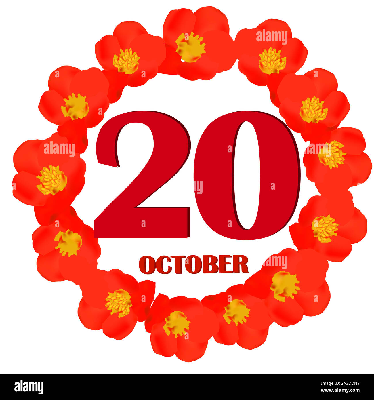 October 20 icon. For planning important day. Banner for holidays and ...