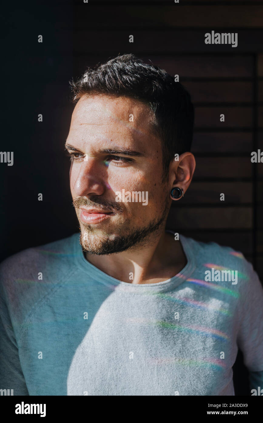 Indian man smiling side profile hi-res stock photography and images - Alamy