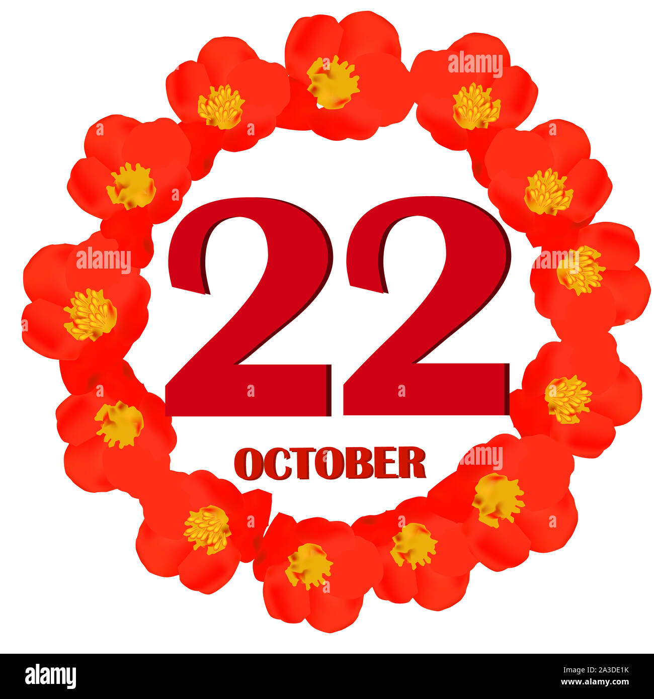 October 22 icon. For planning important day. Banner for holidays and ...