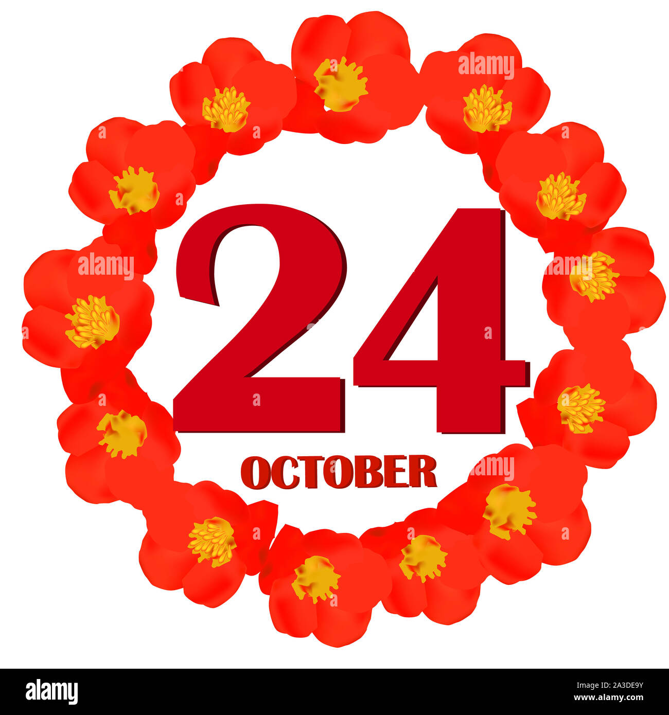 October 24 icon. For planning important day. Banner for holidays and ...