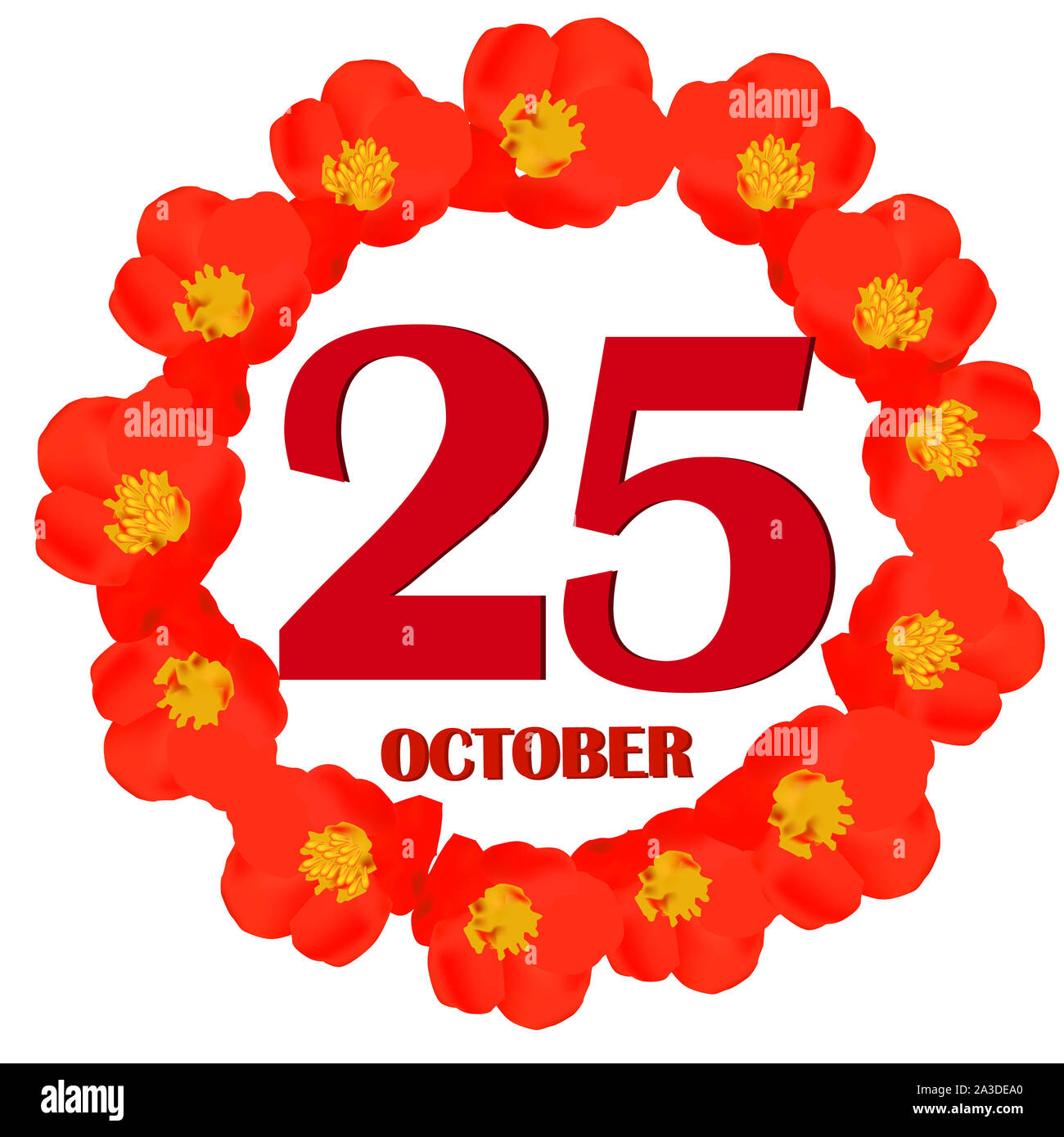 October 25 icon. For planning important day. Banner for holidays and ...