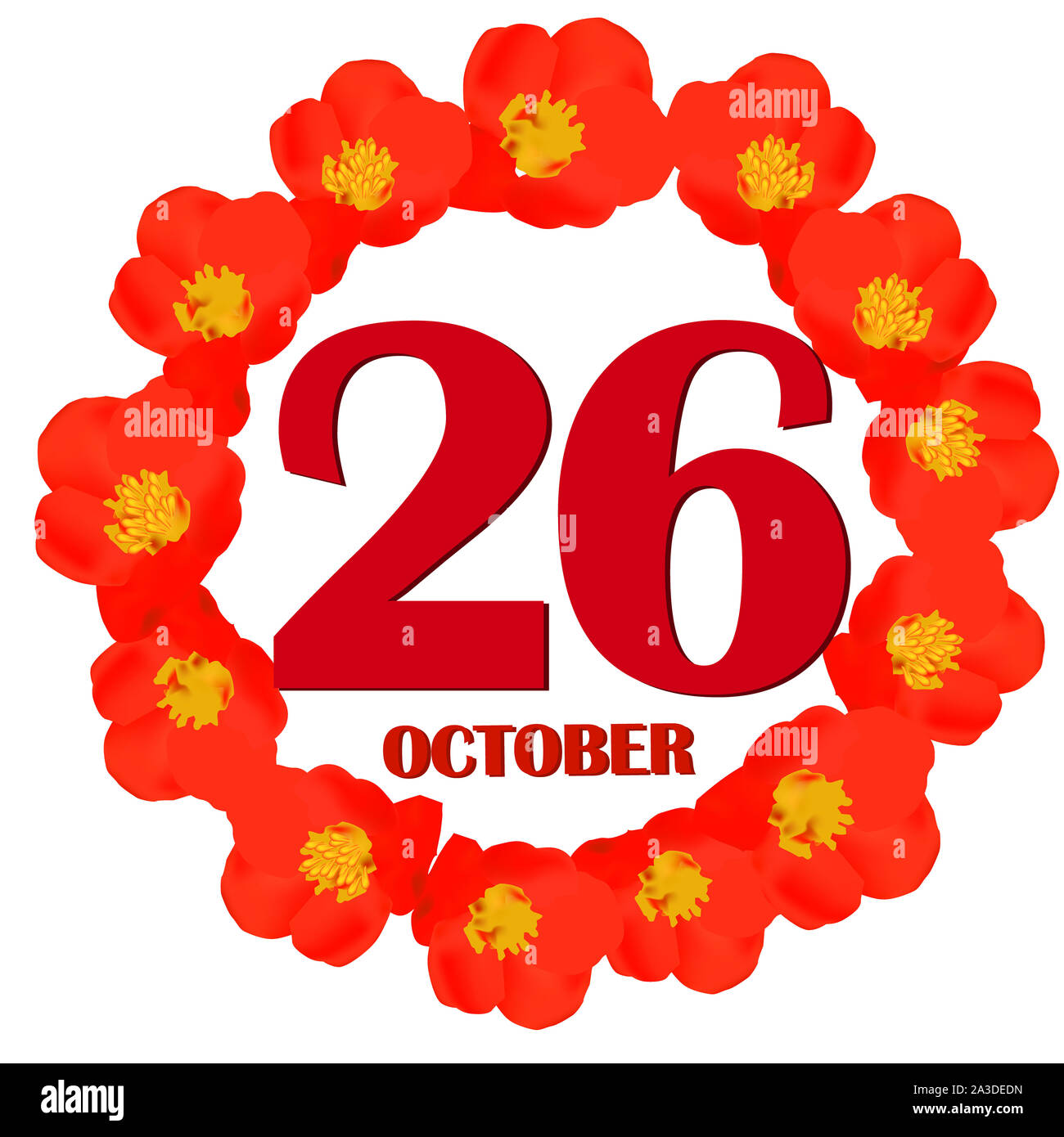 October 26 icon. For planning important day. Banner for holidays and ...