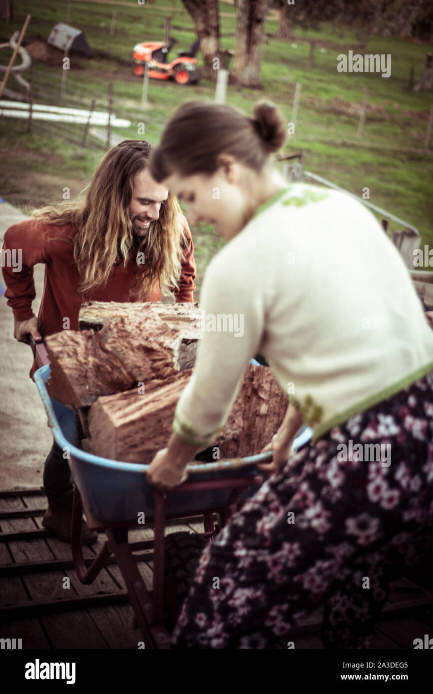 Stack Firewood Wheelbarrow High Resolution Stock Photography and Images ...