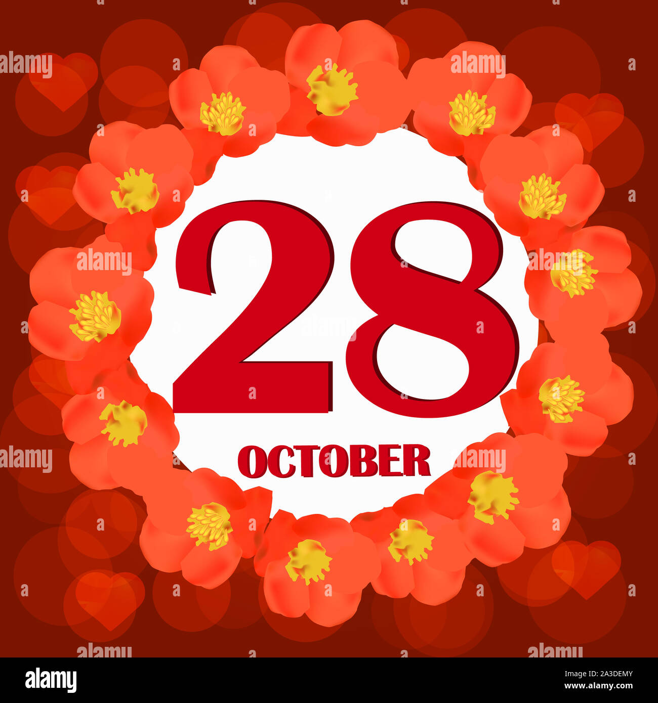 October 28 icon. For planning important day. Banner for holidays and ...