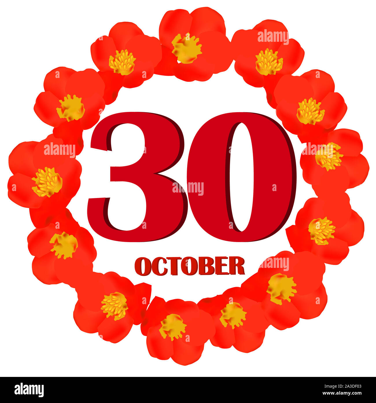 October 30 icon. For planning important day. Banner for holidays and ...