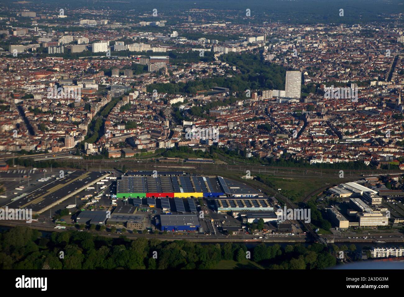 Aerial View of the Royal Palace of Brussels. Palais de Bruxelles and ...