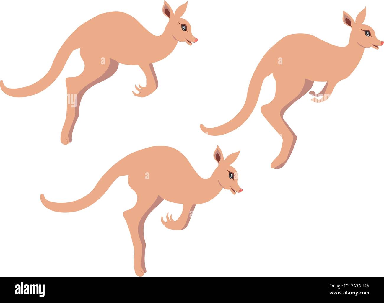 Cute cartoon kangaroo, abstract animal design illustration Stock Vector ...
