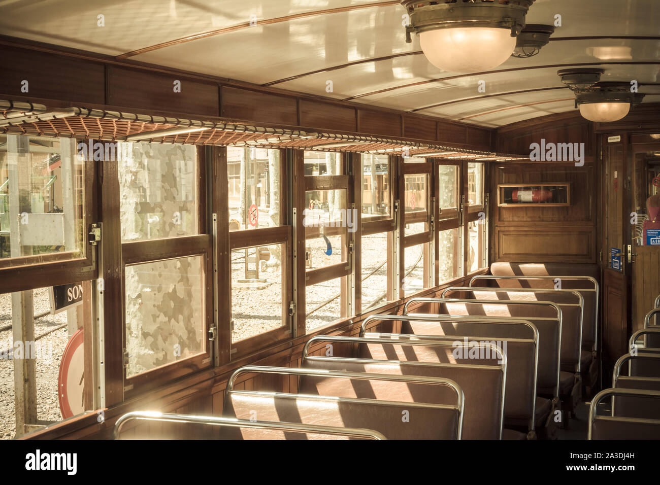 Inside the old train in Palma, Mallorca Stock Photo - Alamy