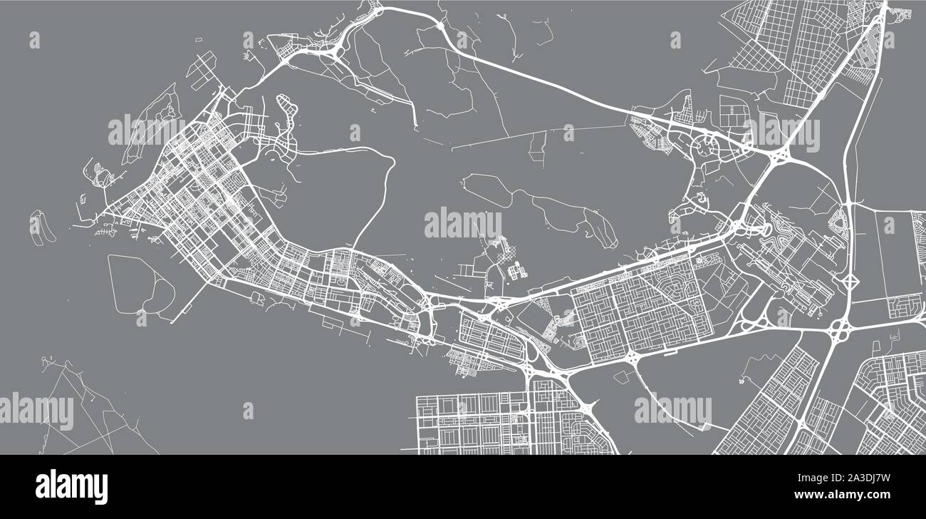Urban vector city map of Abu Dhabi, United Arab Emirates Stock Vector ...