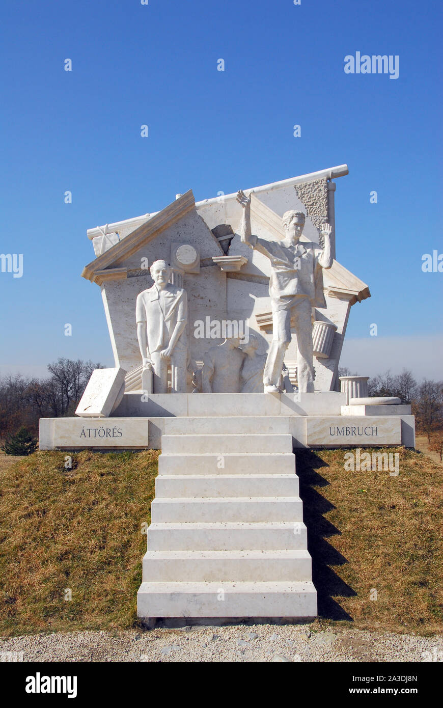 Statue The Breakthrough, Pan-European Picnic Memorial Park, historical ...
