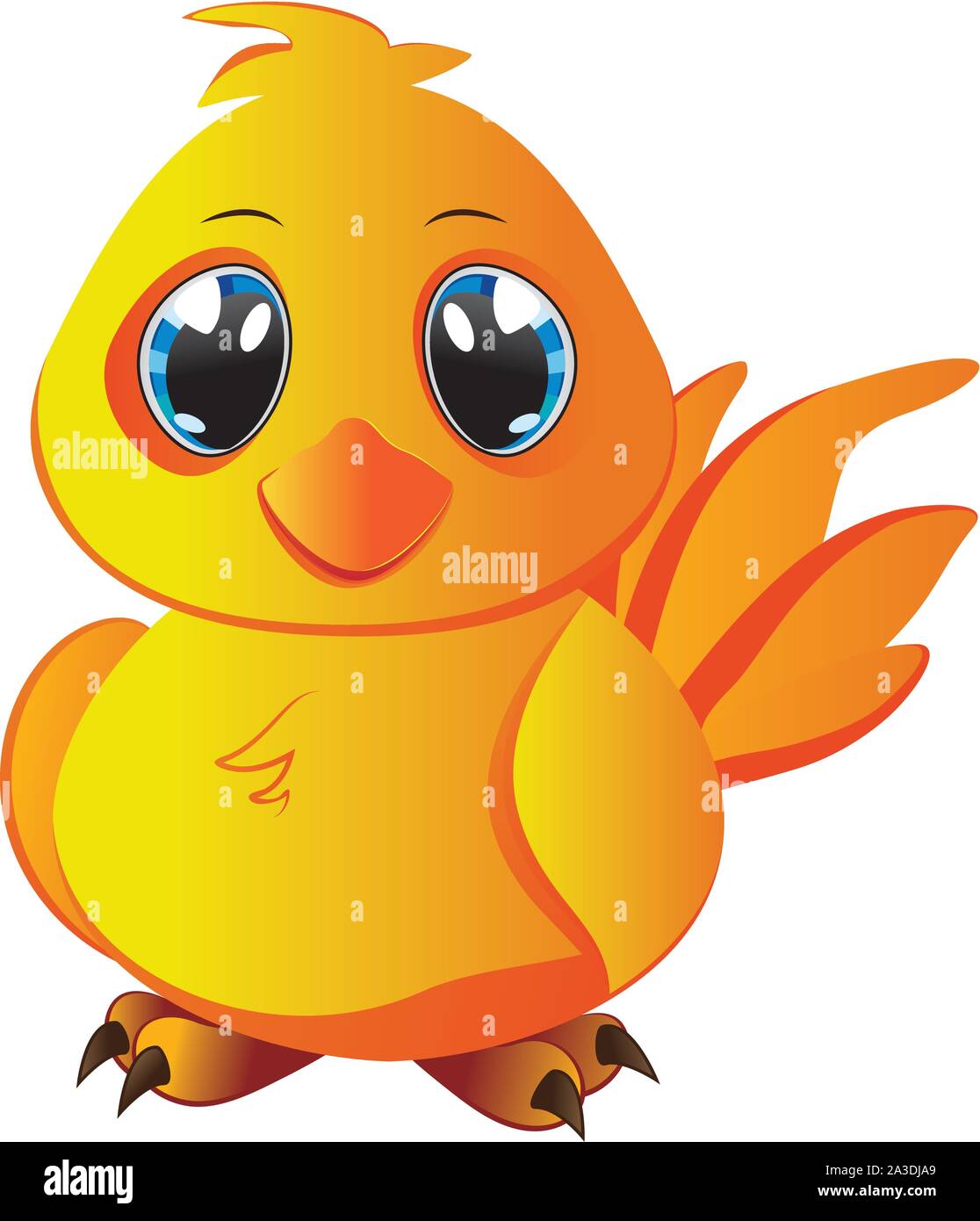 Cute cartoon yellow chicken with blue eyes Stock Vector Image & Art - Alamy