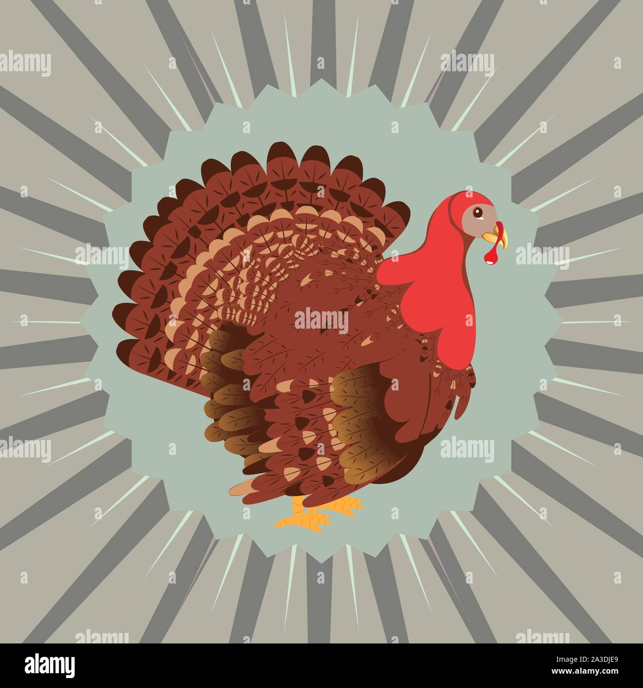 Cute stylized cartoon turkey bird, Thanksgiving turkey Stock Vector ...