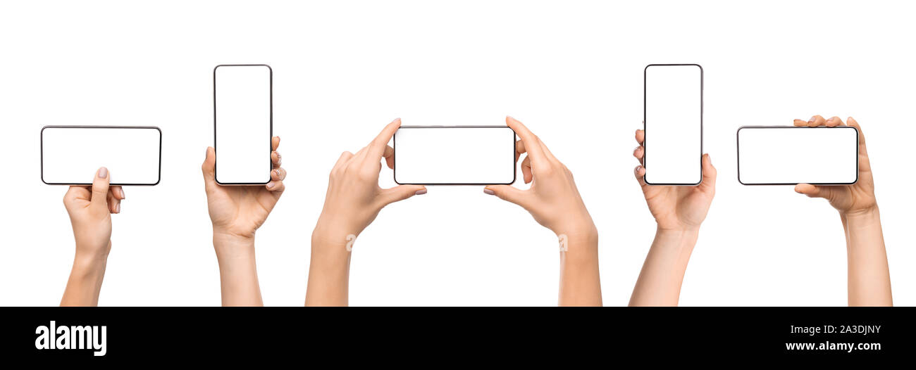 Modern smartphone showing horizontal Cut Out Stock Images & Pictures ...