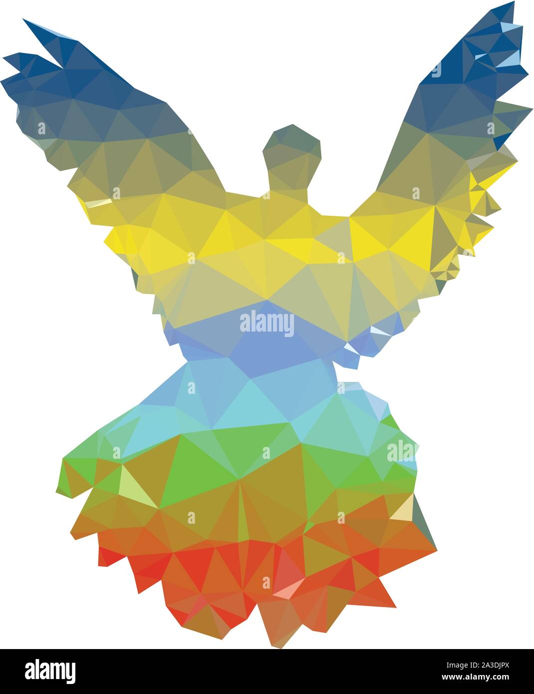 Modern polygonal illustration of a flying bird, pigeon Stock Vector ...