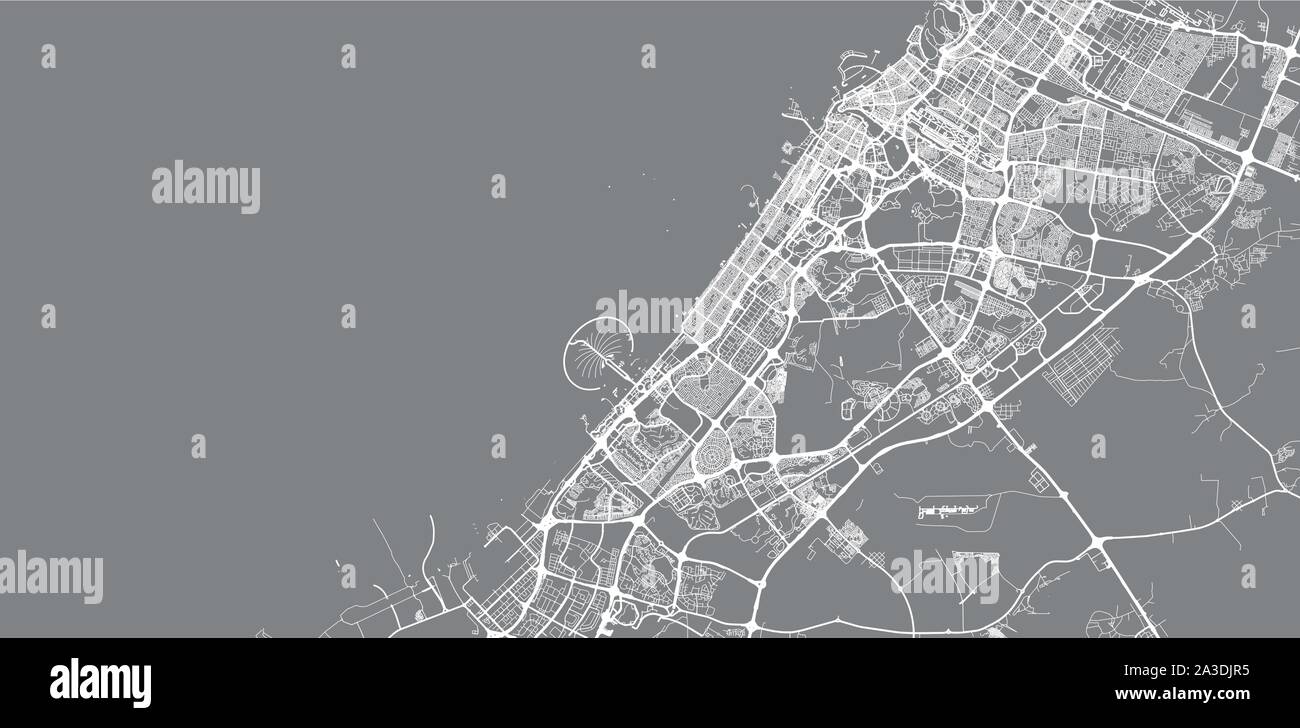 Urban vector city map of Dubai, United Arab Emirates Stock Vector Image ...