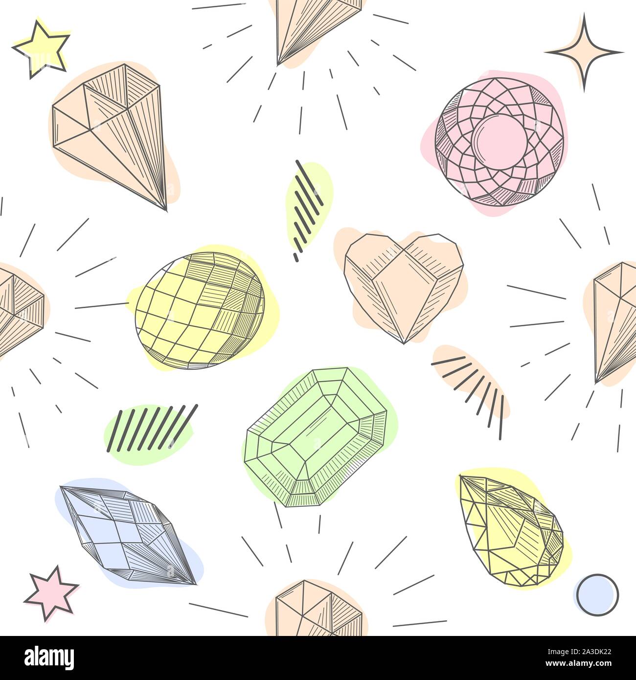 Seamless pastel diamonds pattern. Background with colorful gemstones ...