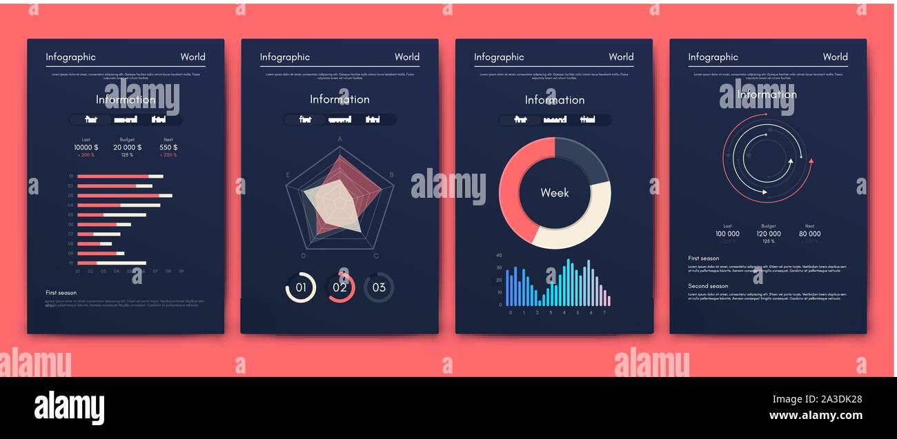 Modern infographic vector concept. Business graphics brochures. Used ...