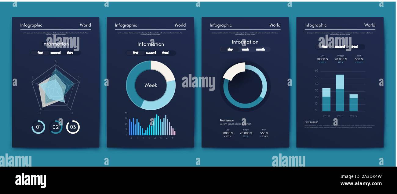 Modern infographic vector concept. Business graphics brochures. Used ...